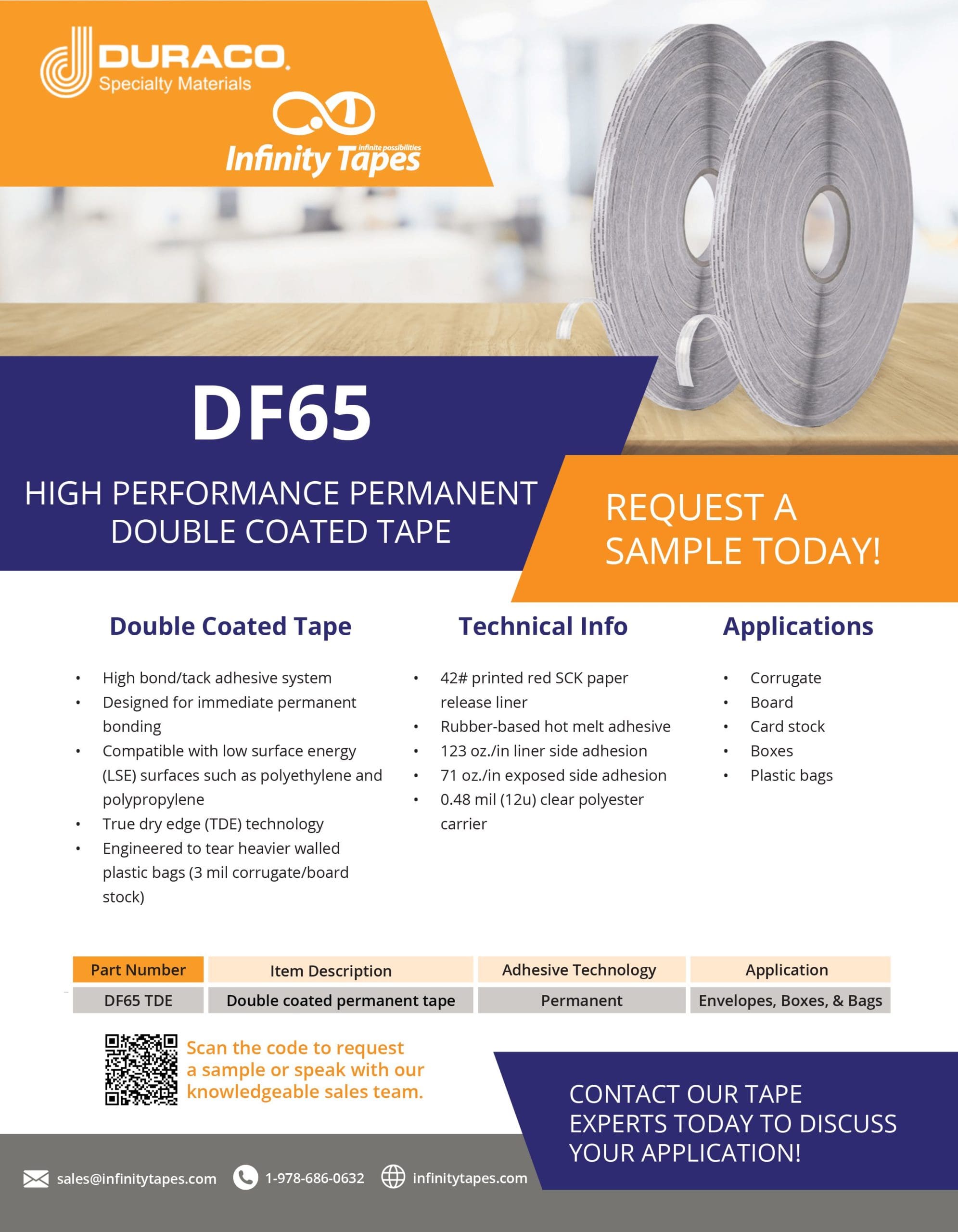 DF65 Technical Data Sheet | Infinity Tapes