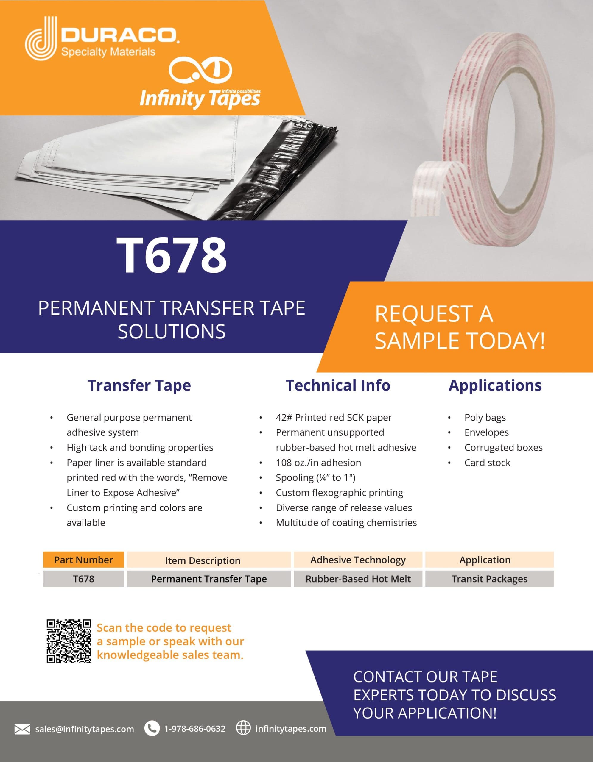 T-678 Technical Data Sheet | Infinity Tapes