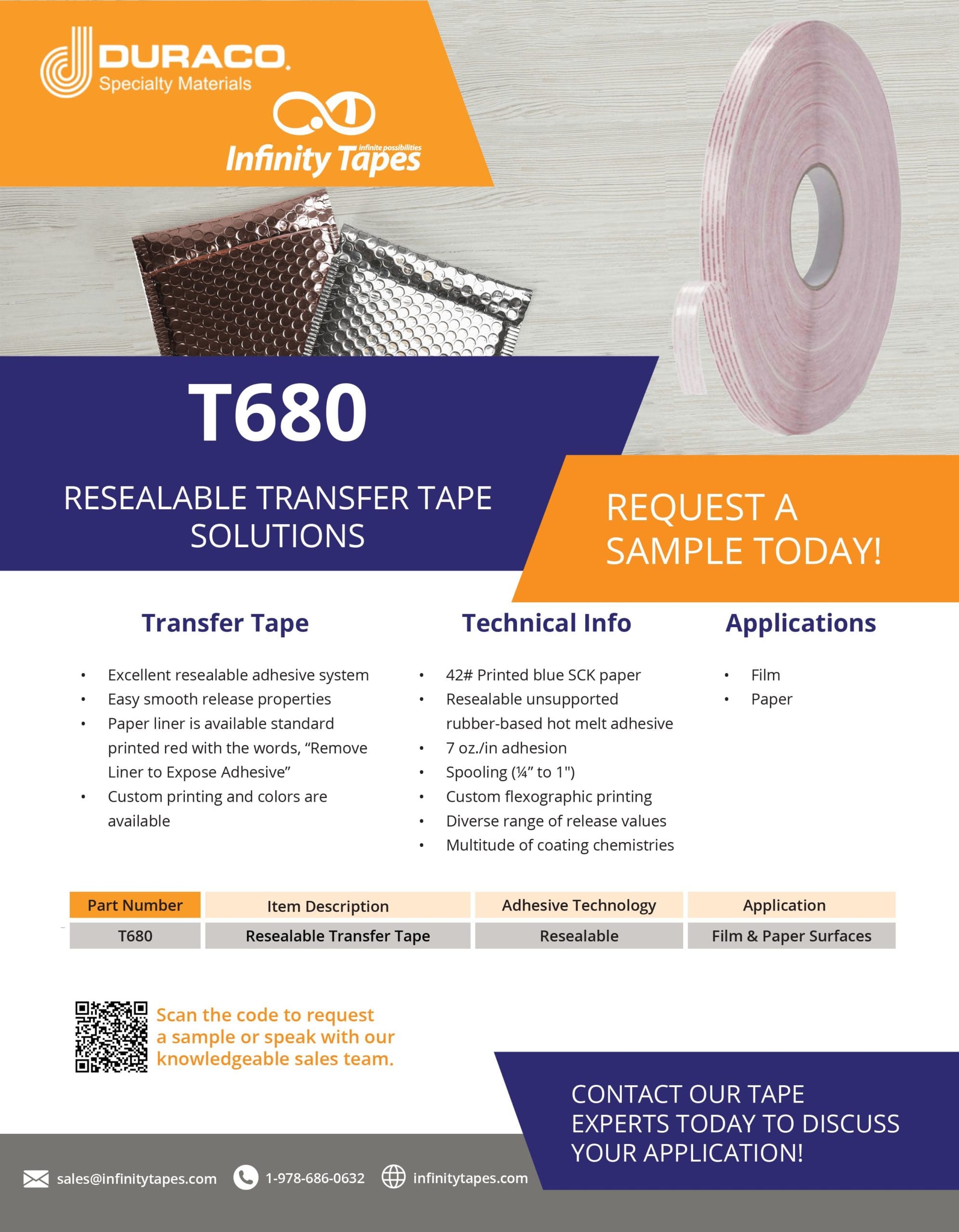 T-680 Technical Data Sheet | Infinity Tapes