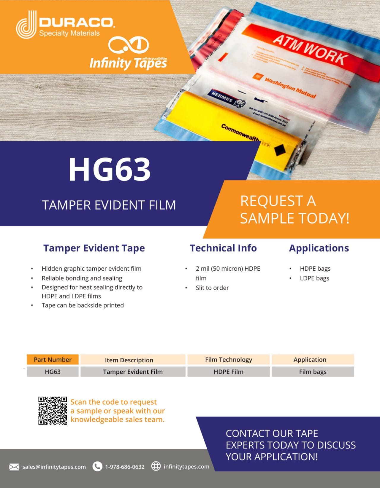 HG-63 Technical Data Sheet | Infinity Tapes